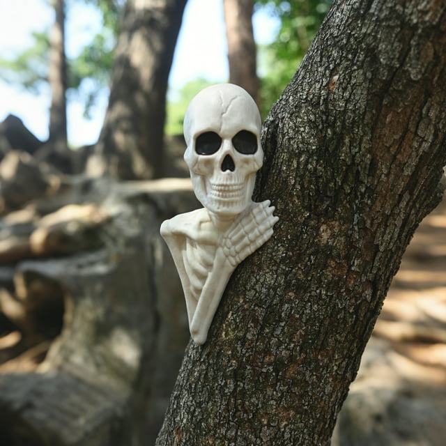 Seasons 14" Halloween Skeleton Tree Peeker for Outdoor Yard Garden ...
