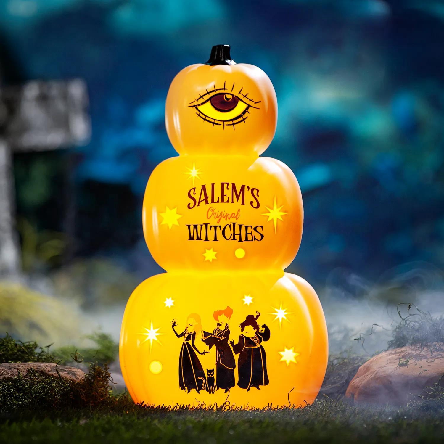 Seasons 18 in Disney's Hocus Pocus Light-Up Stacked Pumpkins Tabletop ...