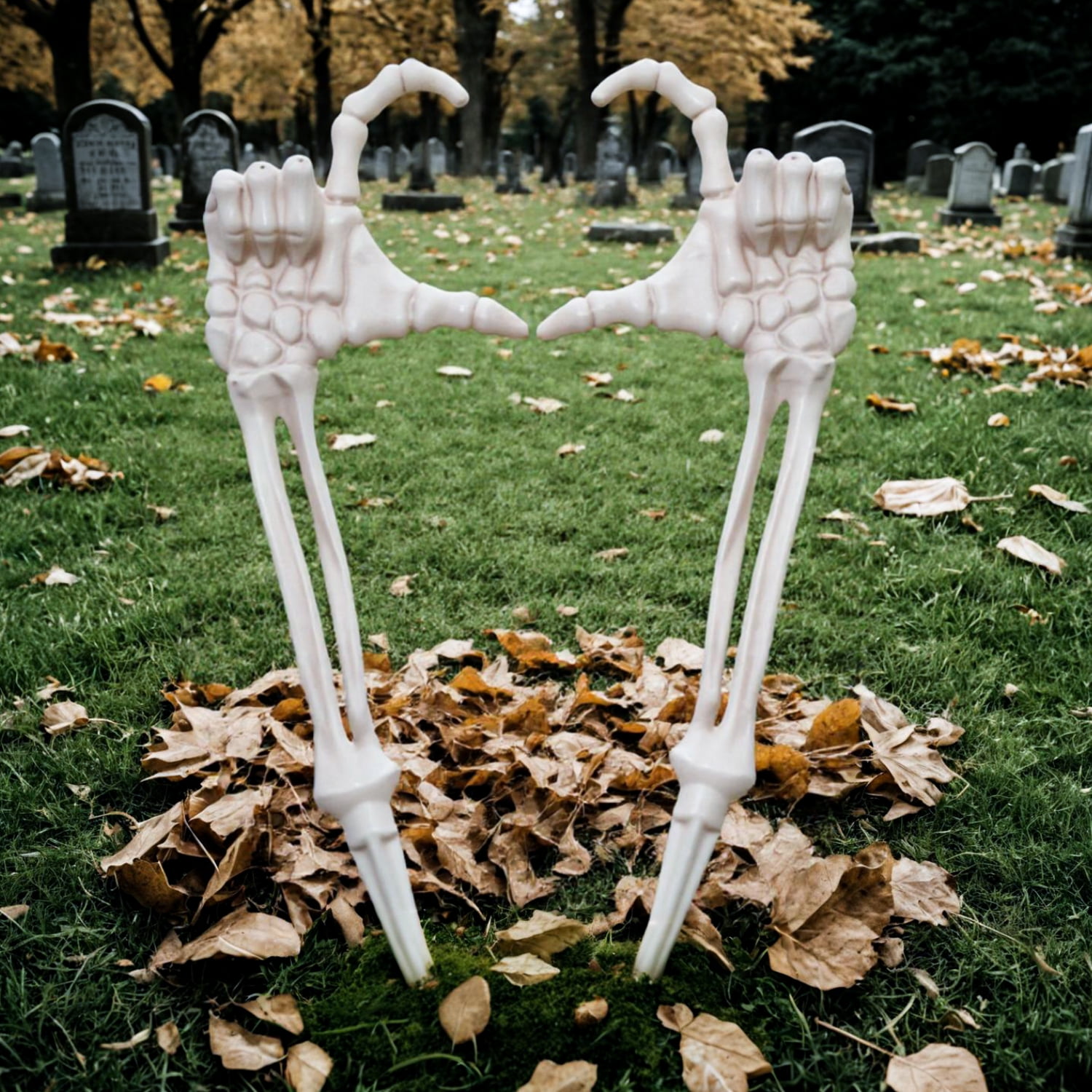 Seasons Halloween Skeleton Stakes Decorations, Love Pose 2 Piece Hands ...
