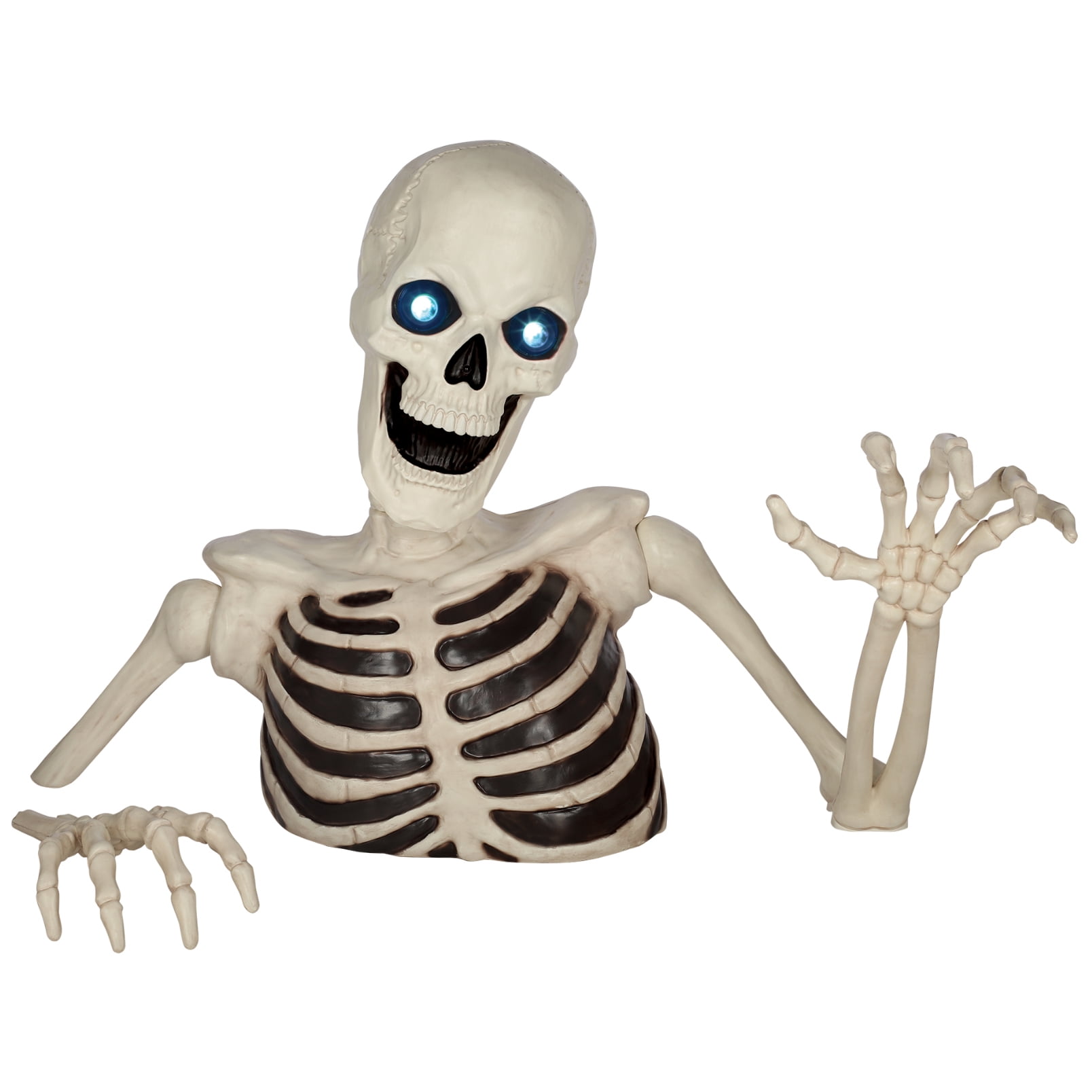 Seasons 48" Halloween Giant Ground Breaking Skeleton with LED Light Up ...