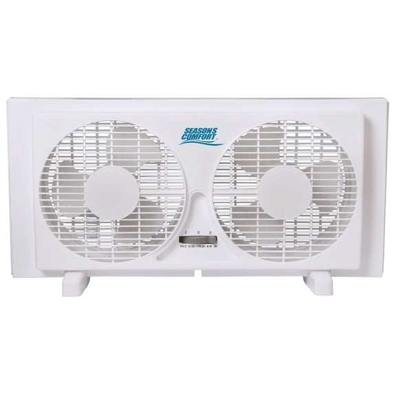 Seasons Comfort 9 Inch Twin Window Fan, 2 Speed, Portable, Indoor Use ...