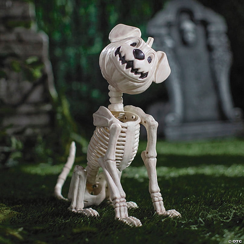 Seasons Crazy Bonez Pumpkin Dog Skeleton for Halloween Decor - Walmart.com