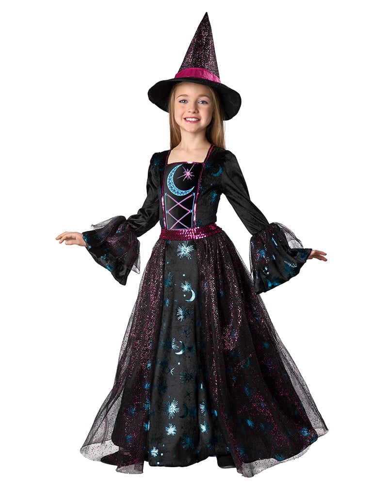 Seasons Direct Deluxe Moonlight Witch Costume for Girls, Size M (8-10 ...