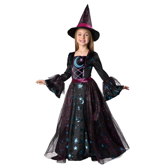 Seasons Direct Deluxe Moonlight Witch Costume for Girls, Size M (8-10 ...