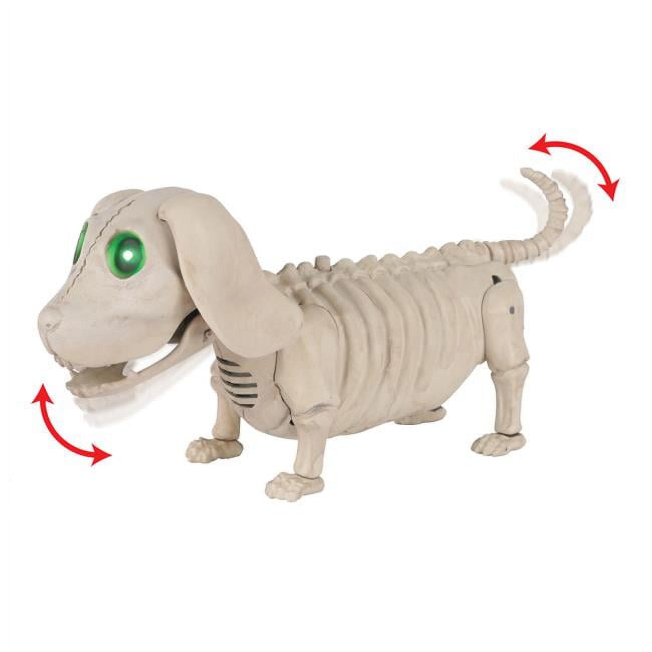 Seasons Outdoor Animated Wiener Dog Skeleton Halloween Decor, Green 3.5 ...