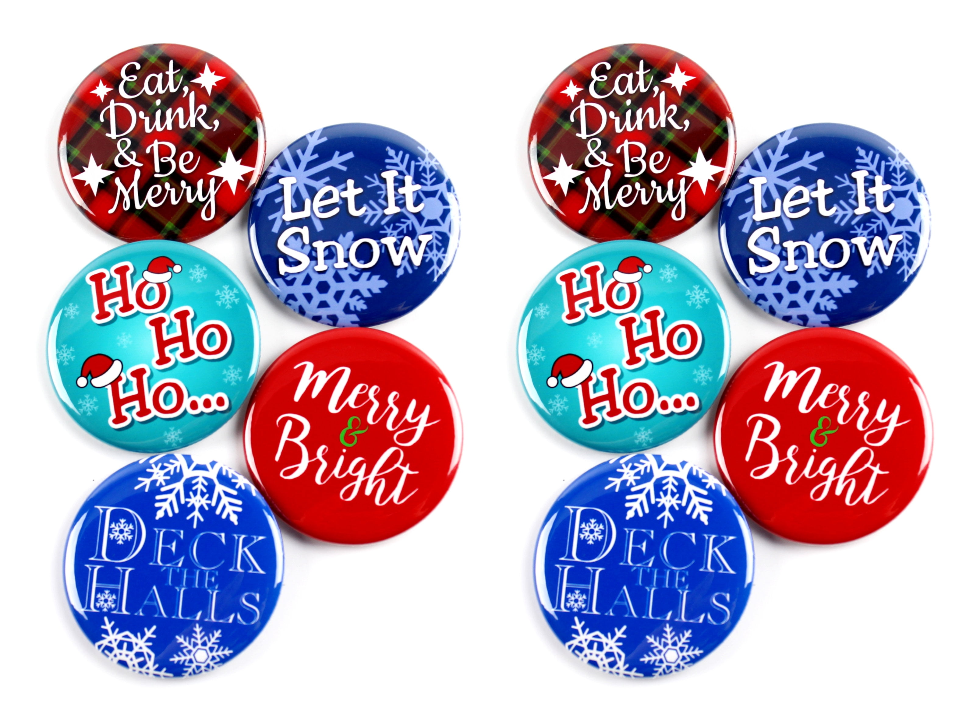 Seasons Greetings Christmas Holiday Pinback Buttons - 2.25 Inch Round ...