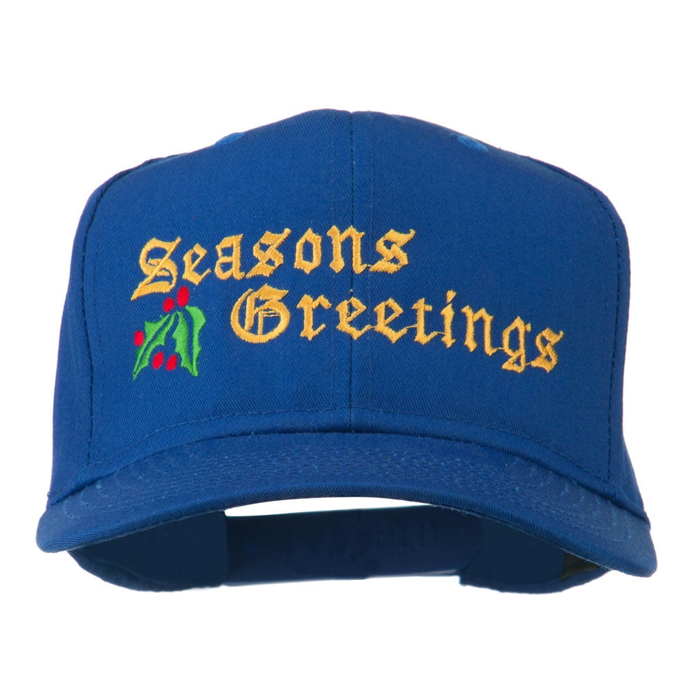 Seasons Greetings Embroidered Cap - Royal OSFM - Walmart.com