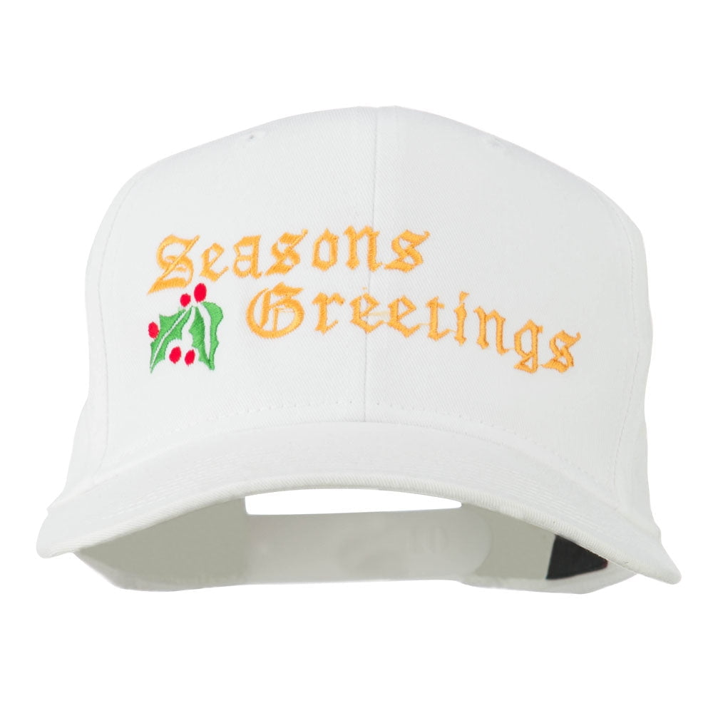 Seasons Greetings Embroidered Cap - White OSFM - Walmart.com