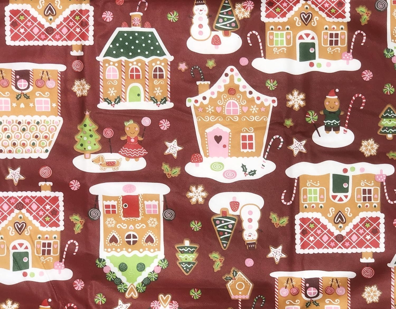Seasons Greetings Vinyl Flannel Back Tablecloth - Christmas Gingerbread ...
