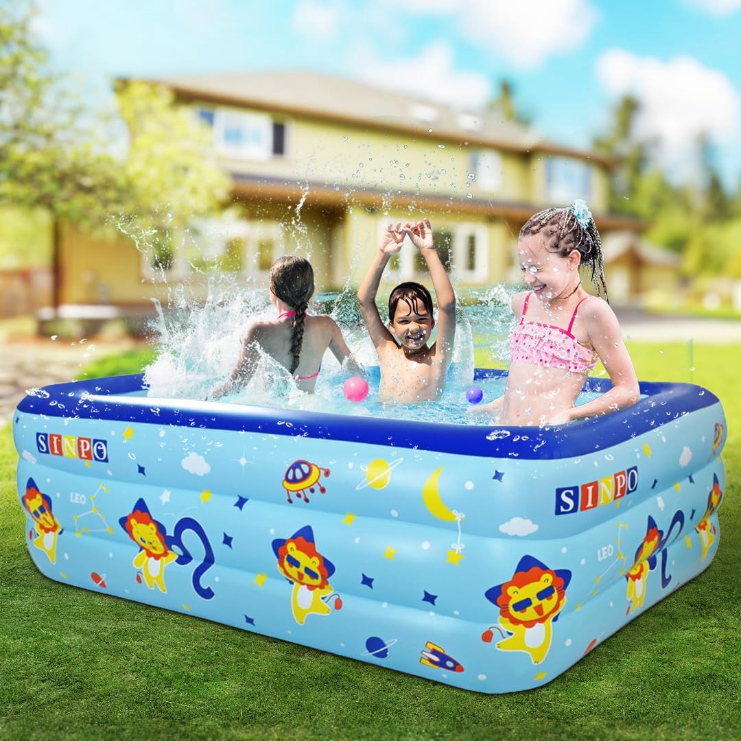 Seasons Inflatable Swimming Pool for Kids, 58 x 40 x 20 inches, PVC ...