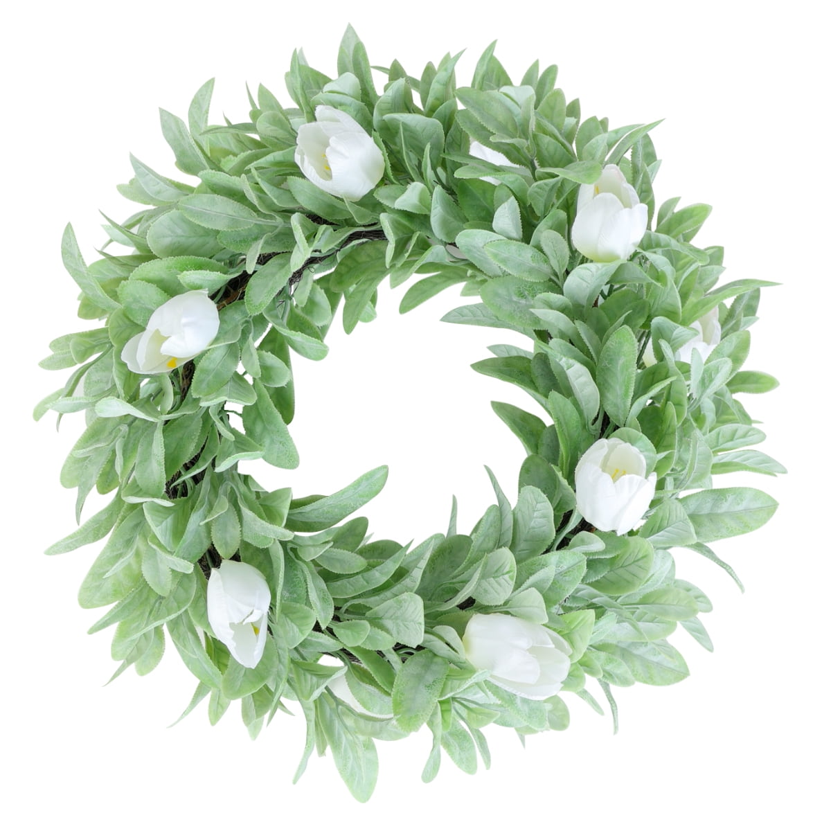 Seasons Lambs Ear Wreaths for Front Door, 18 Inch Spring Wreath for ...