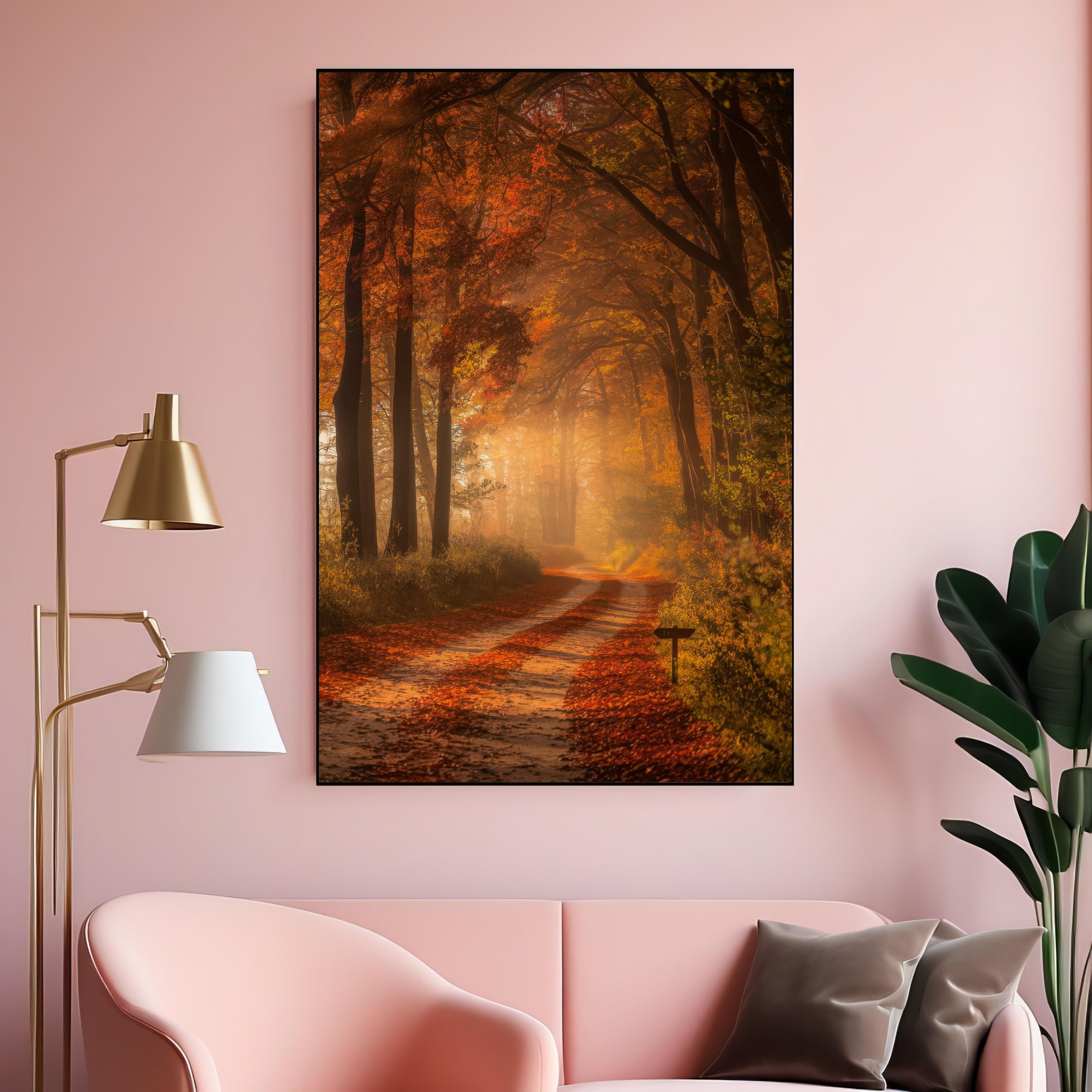 Seasons Poster, Autumn Splendor, A serene autumn landscapes of a ...