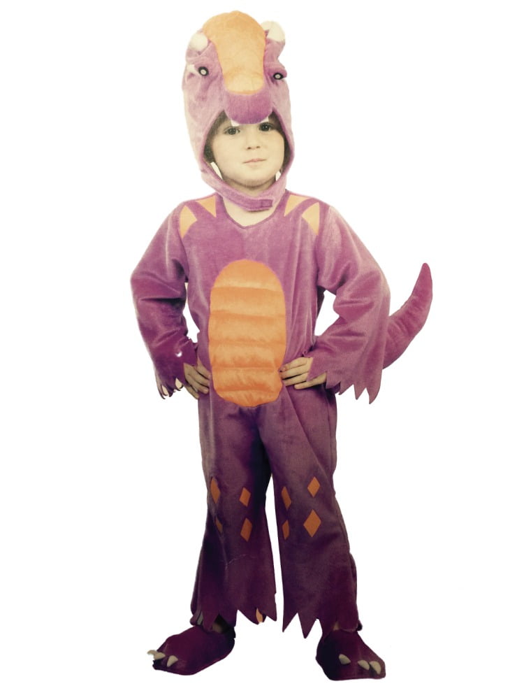 Seasons Toddler Boys Lil Dino Costume Plush Purple Dinosaur Jumpsuit 2T ...