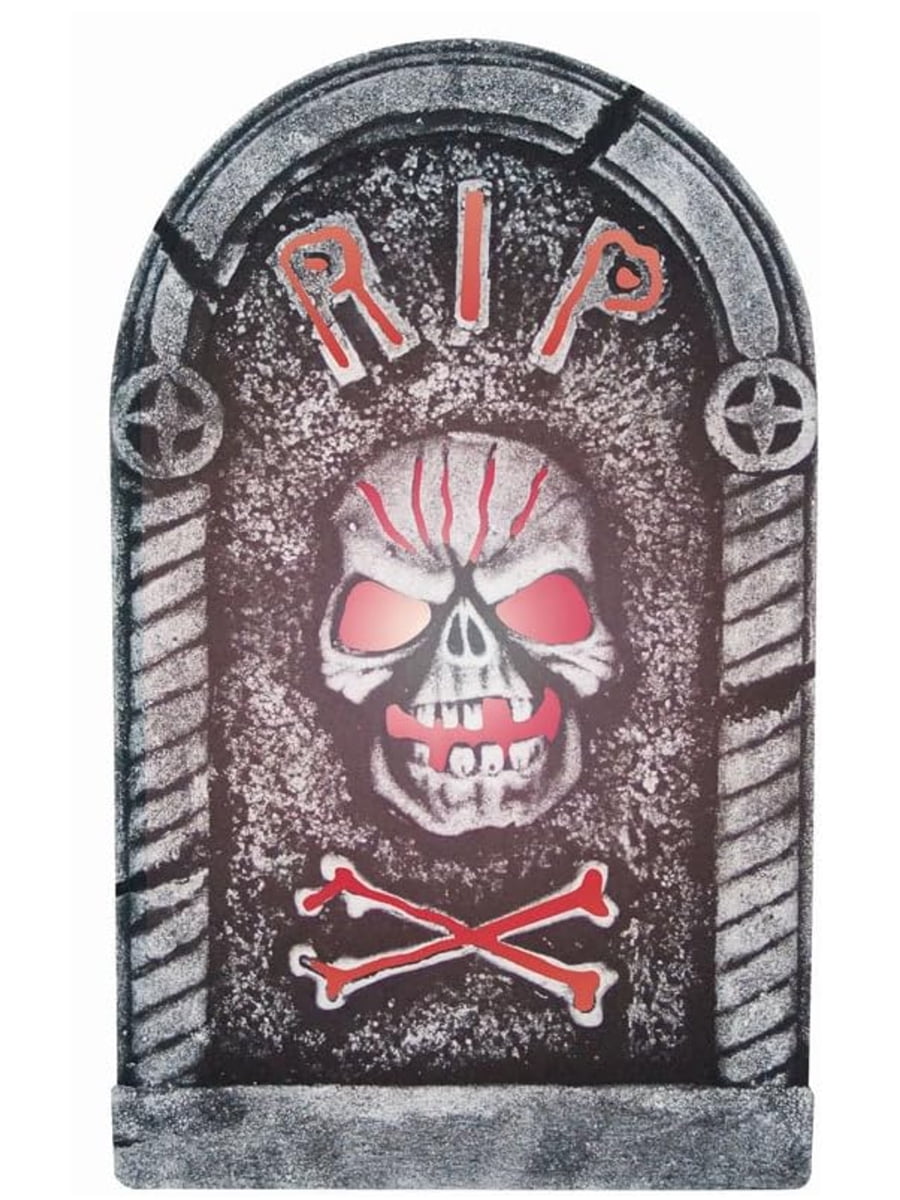 Seasons USA Skull And Crossbones RIP Foam Tombstone Decoration ...