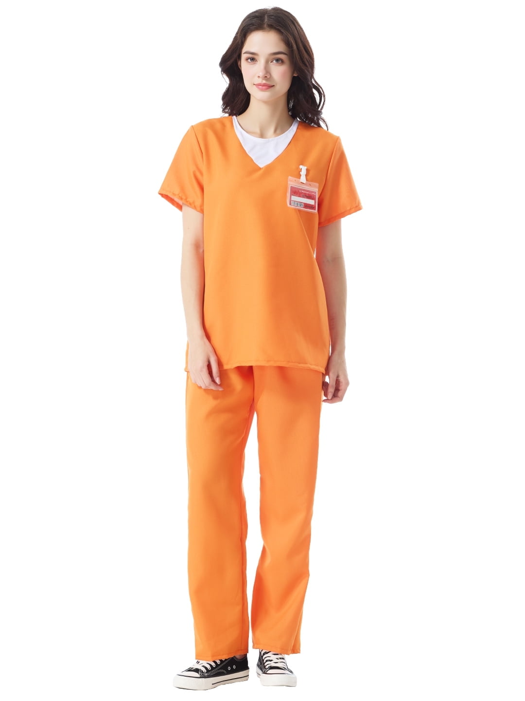 Seasons Women's Prisoner Halloween Costume, Adult Inmate Outfit Orange ...