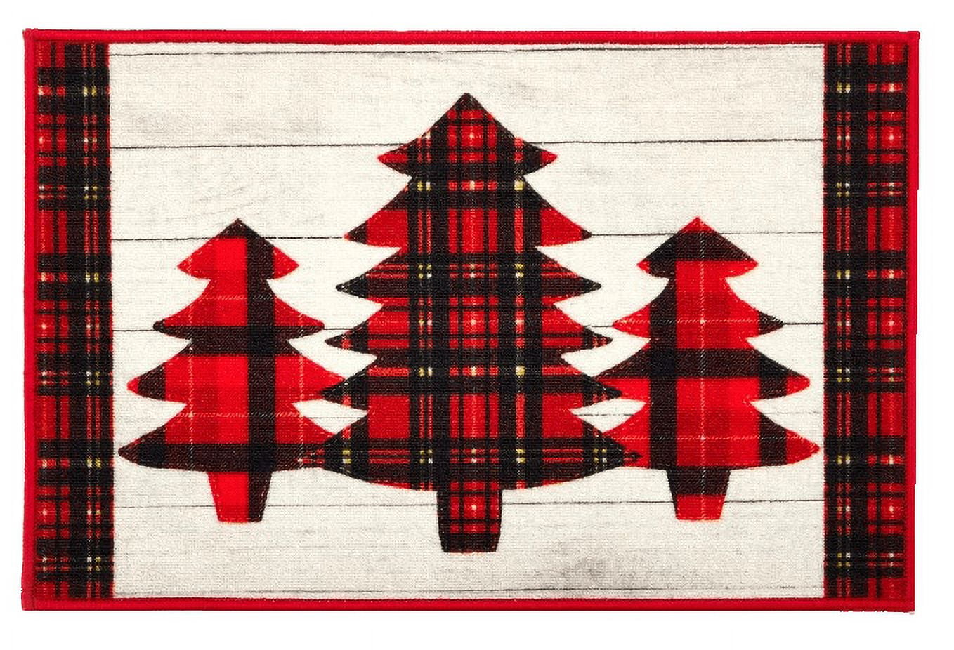 SeasonsEasy Christmas Trees Rug Red Black Buffalo Plaid Nylon 30 x 20 ...