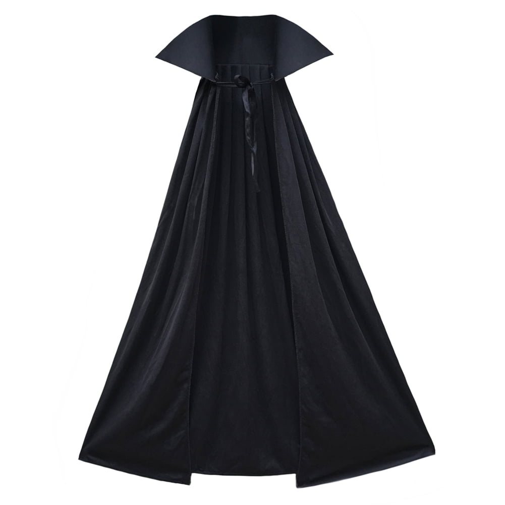 SeasonsTrading 53" Long Black Cape with Stand-Up Collar - Superhero ...