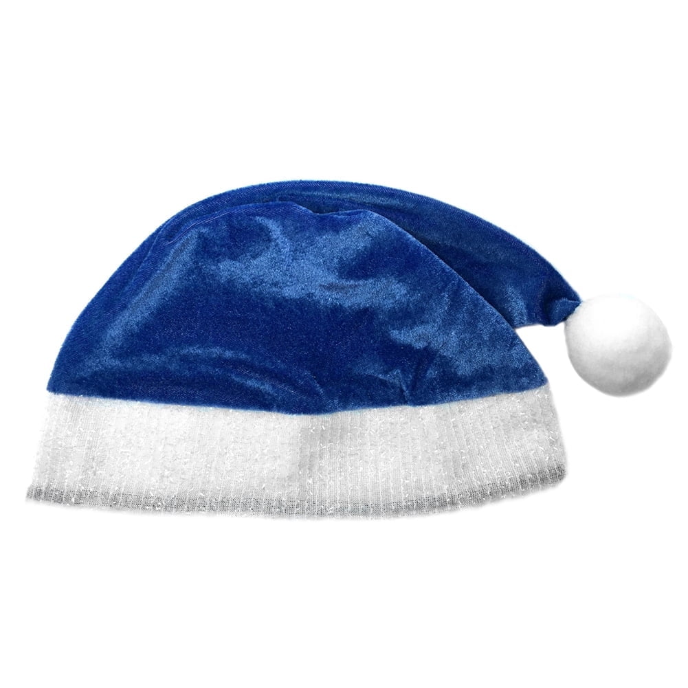 SeasonsTrading Blue Plush Santa Hat (Kds) - Fun Holiday Xmas Christmas ...