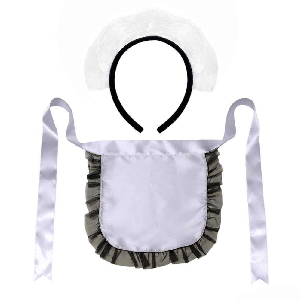 SeasonsTrading French Maid Costume Set for Adults with Ruffled Lace ...