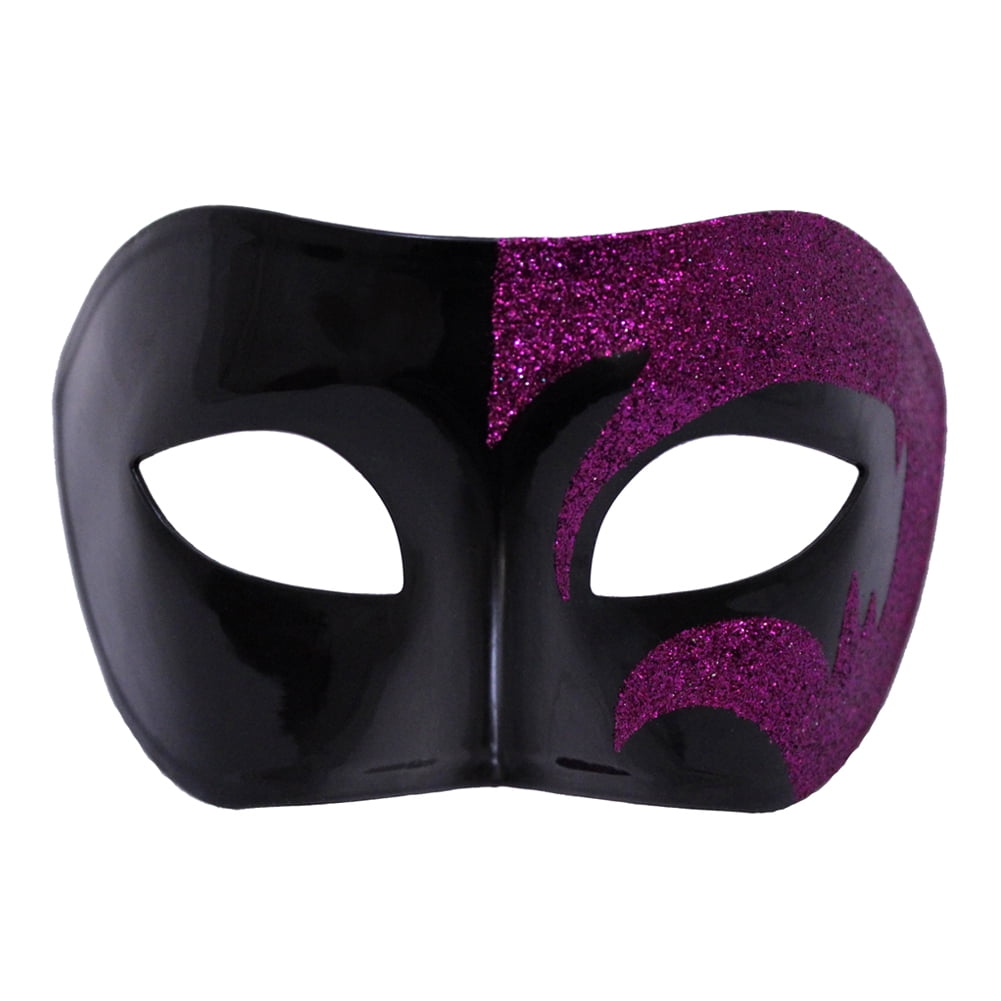 SeasonsTrading Mystic Purple Glitter & Black Venetian Masquerade Mask ...