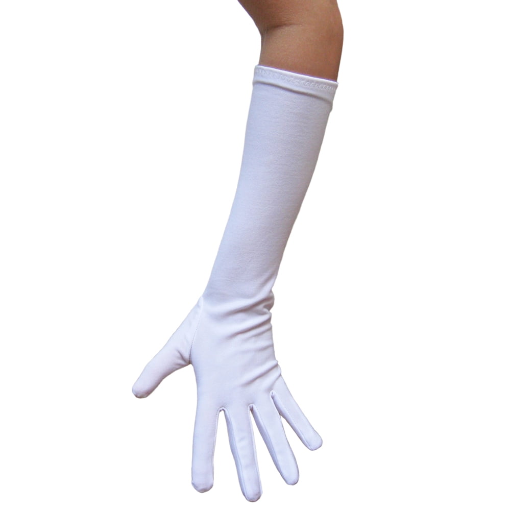 SeasonsTrading White Costume Gloves (Elbow Length) - Prom, Dance, Party ...