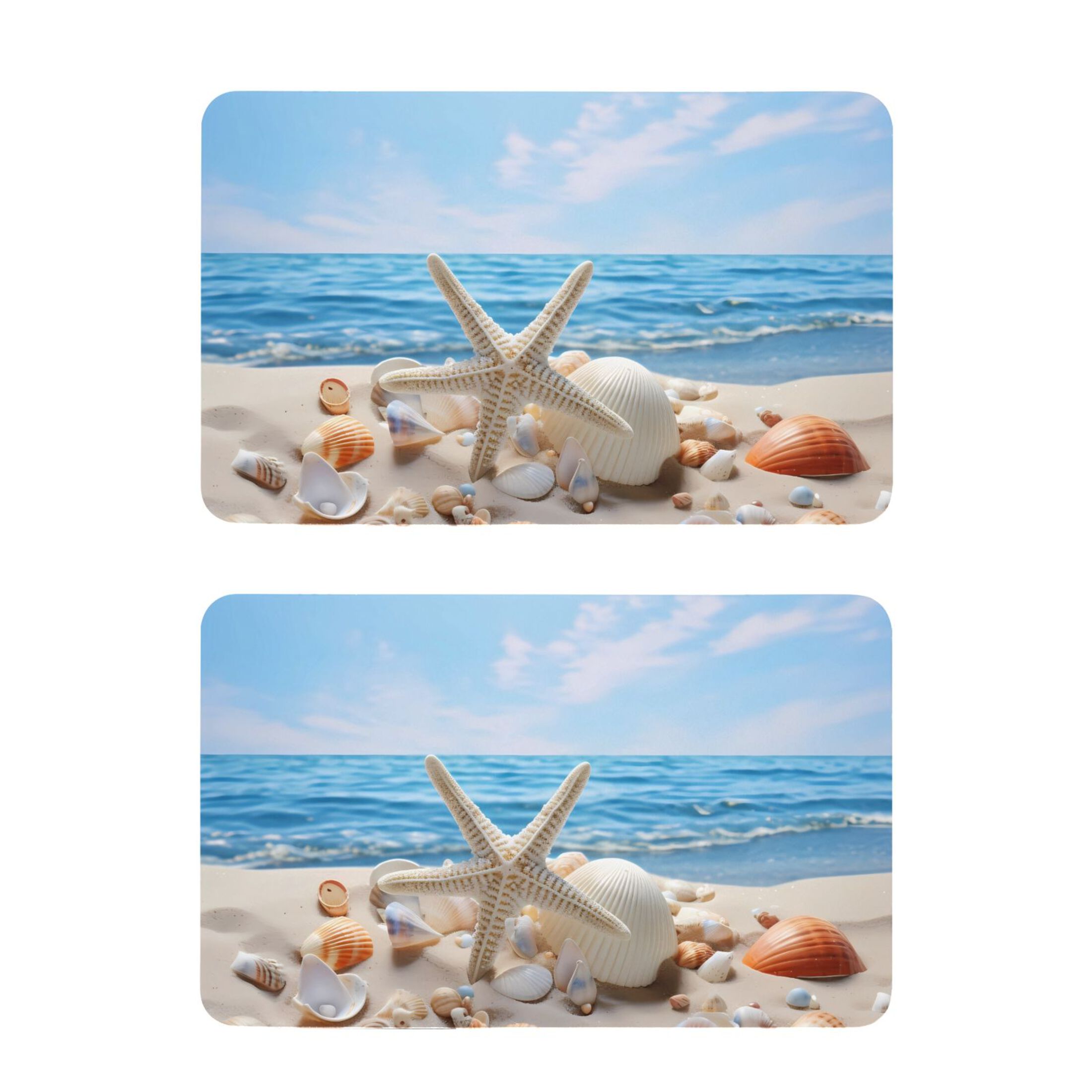 Seastar and Shells on Beach Fridge Magnets Sticker Refrigerator ...