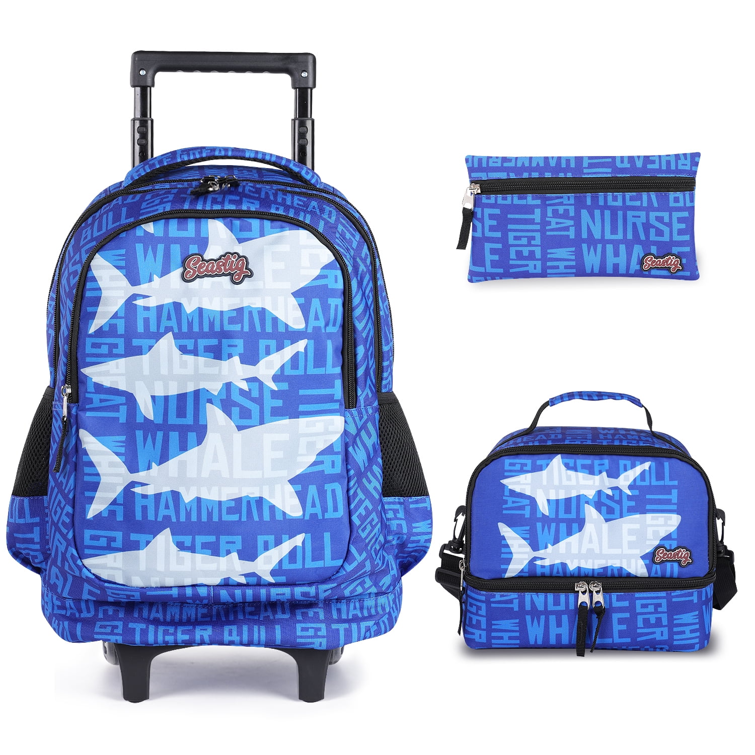 Seastig Foldable Rolling Backpack for Kids Wheeled Backpack Double ...