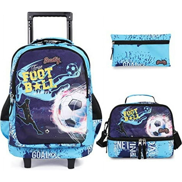 Seastig Kids' Lightweight Foldable Rolling Backpack with Lunch Bag and ...