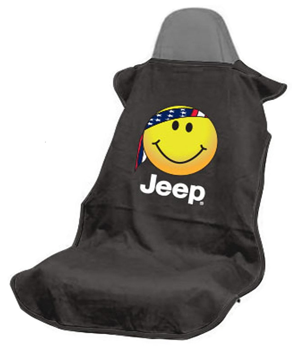 Seat Armour SA100JEPSFB Black 'Jeep Smiley Face' Seat Protector Towel ...