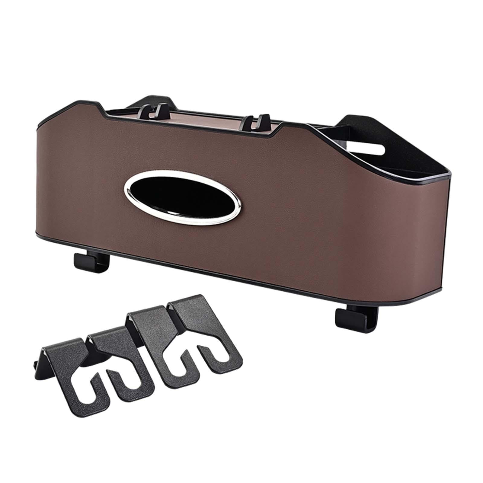 Seat Back Storage Box Car Backseat Organizer Hooks and Tissue Box Phone ...