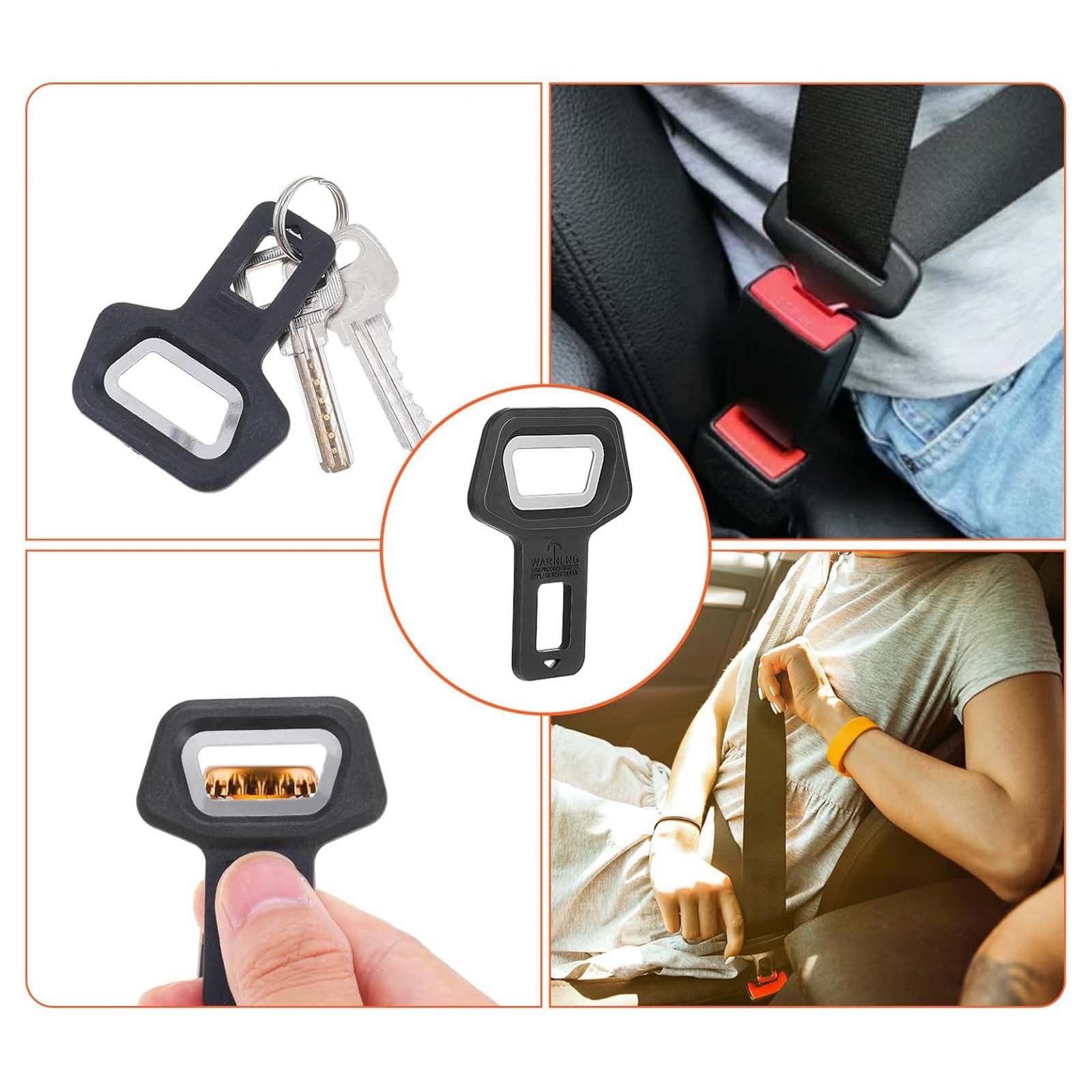 Seat Belt Buckle with Bottle Opener, Seat Belt Connector in Black, For ...