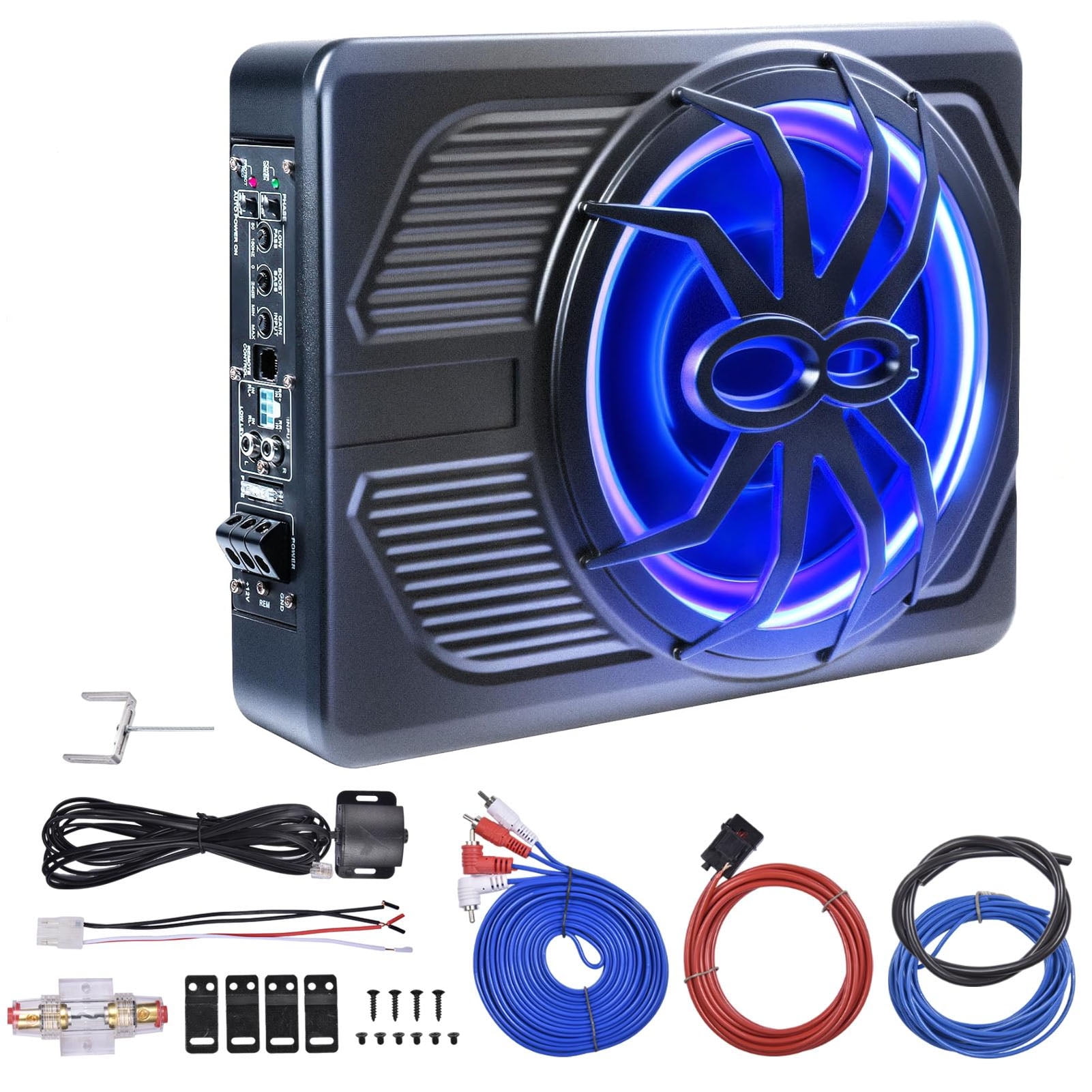 Under Seat Car Subwoofer 800W Active Powered Underseat Subs with Amp ...