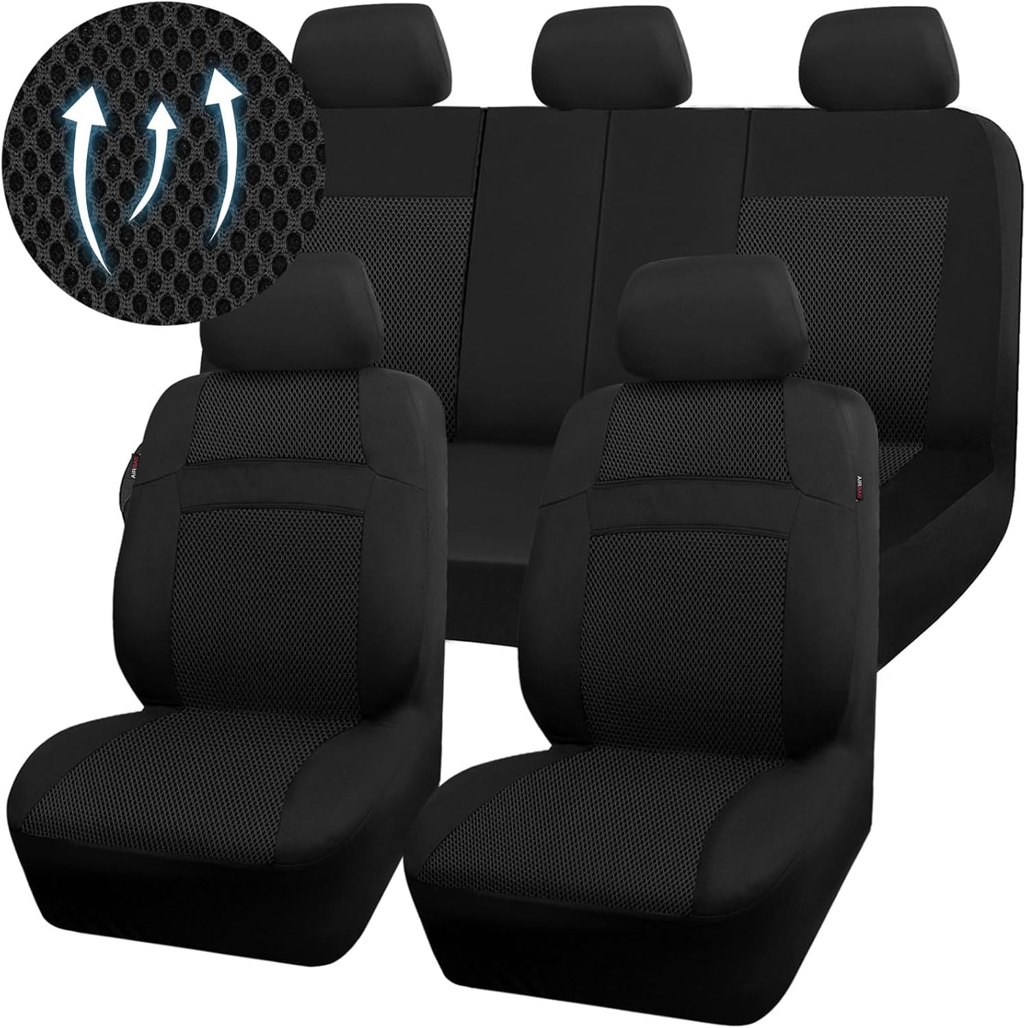 Seat Cover Full Sets, 3D Air Mesh Car with 5mm Composite Sponge Inside ...