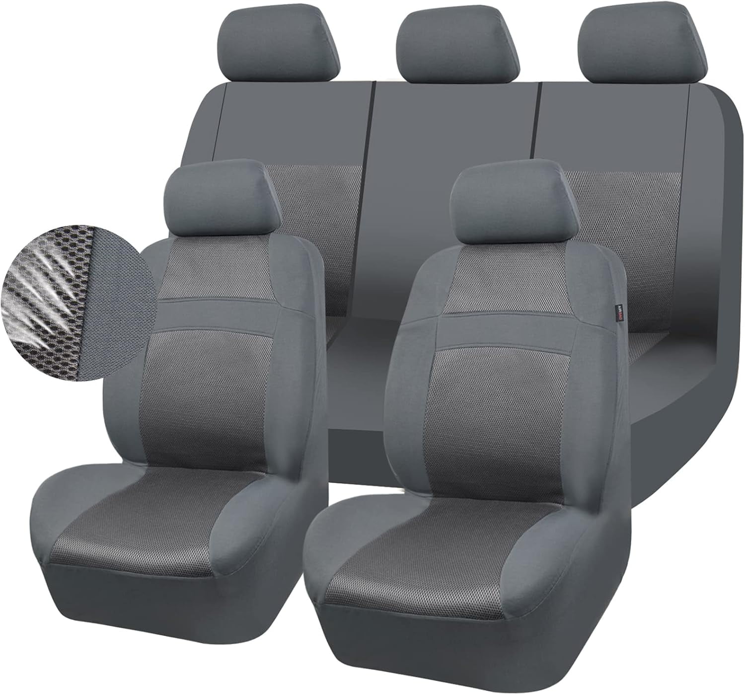 Seat Cover Full Sets, 3D Air Mesh Car Seat Cover with 5mm Composite ...