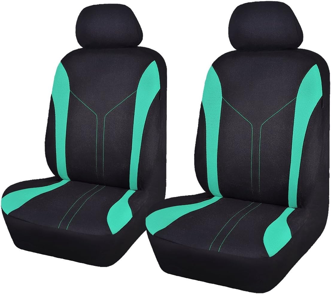 Seat Covers 2 Front Seats Mesh Fabric Splicing Polyester Cover Black ...
