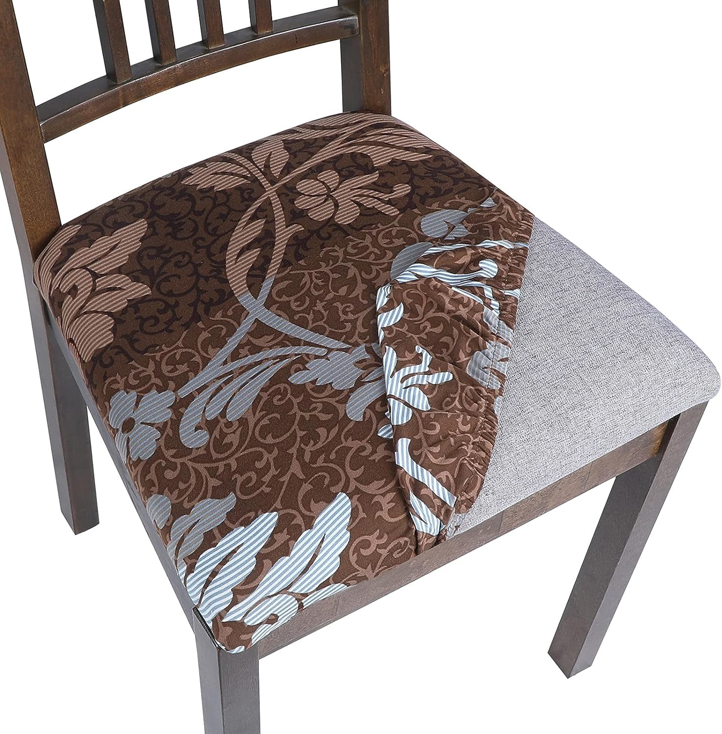 Seat Covers for Dining Room Chairs Stretch Printed Chair Seat Covers ...
