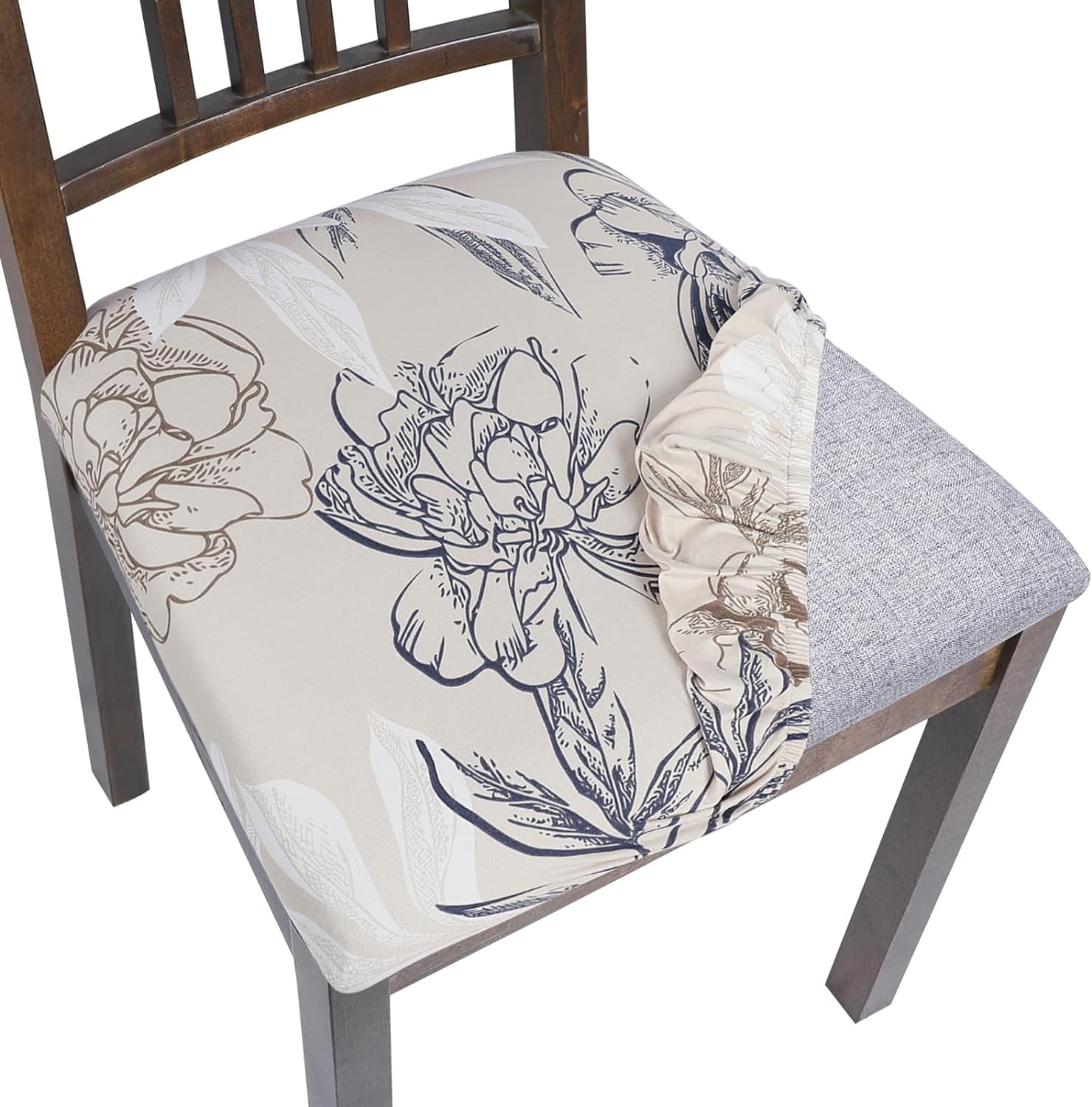 Seat Covers for Dining Room Chairs Stretch Printed Chair Seat Covers ...