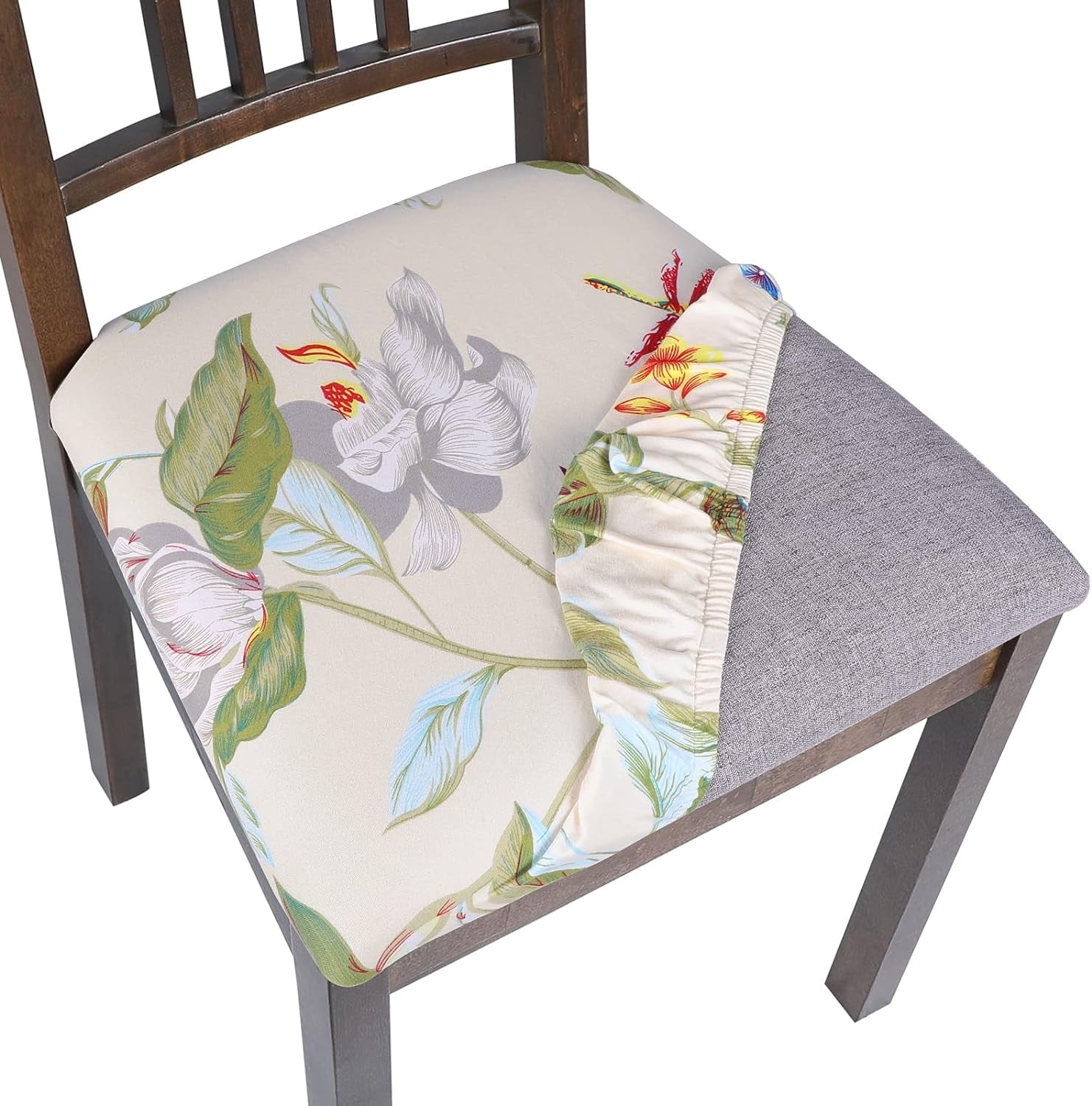 Seat Covers for Dining Room Chairs Stretch Printed Chair Seat Covers ...