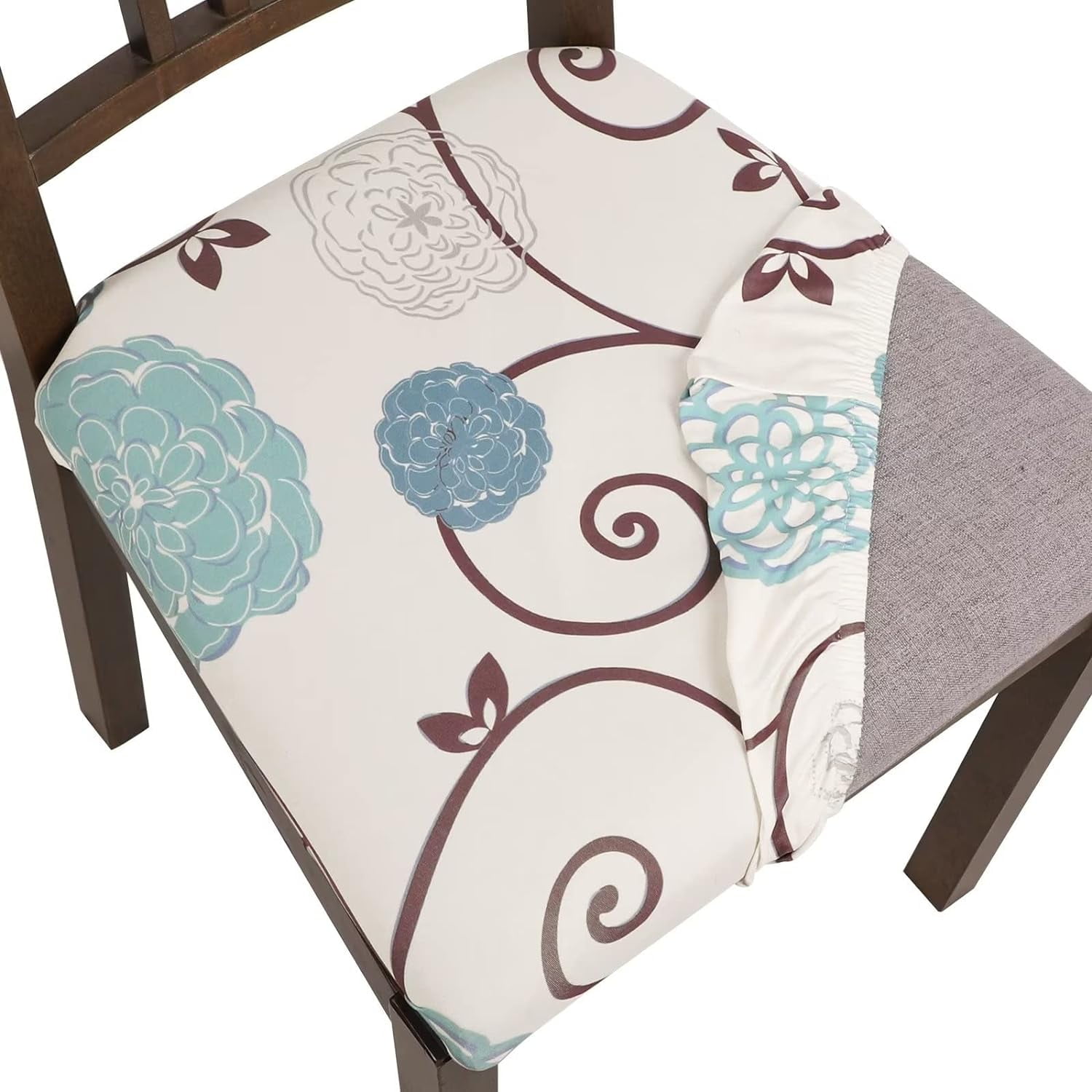 Seat Covers for Dining Room Chairs Stretch Printed Chair Seat Covers ...