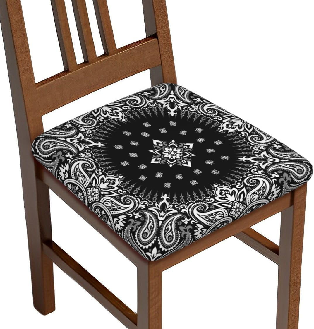 Seat Covers for Dining Room Chairsset of Set of 4, Abstract Paisley ...