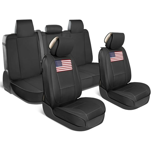 / Seat Covers Full Set - Patriotic Red, White & Blue Edition Faux ...
