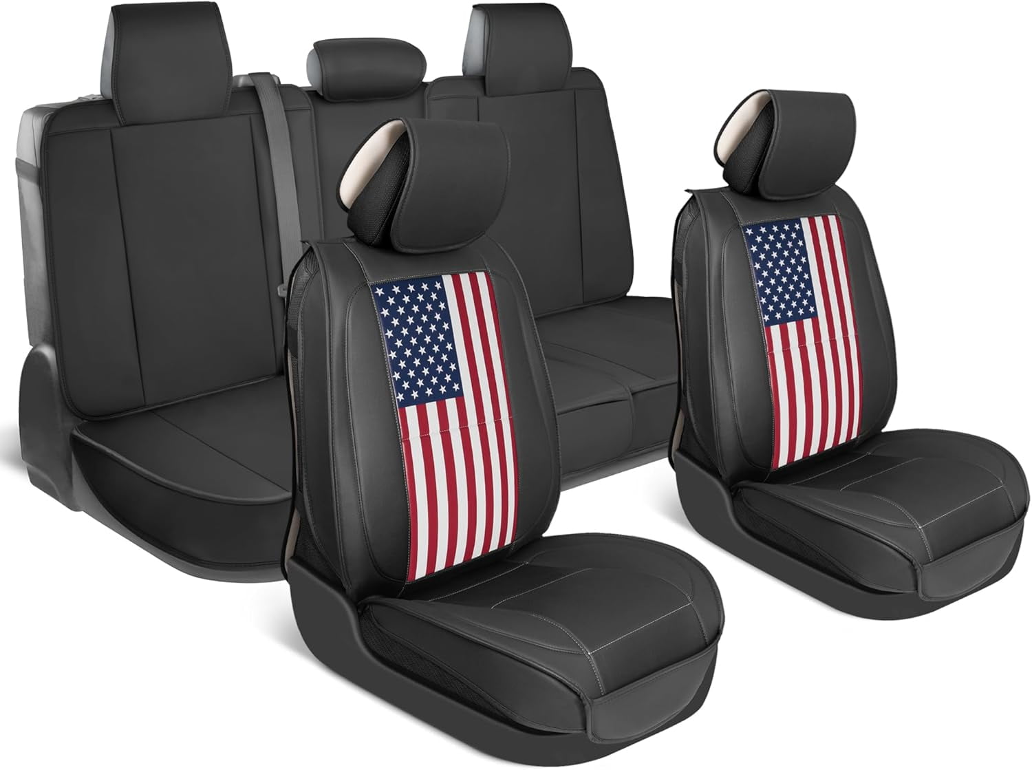 / Seat Covers Full Set - Patriotic Red, White & Blue Edition Faux ...