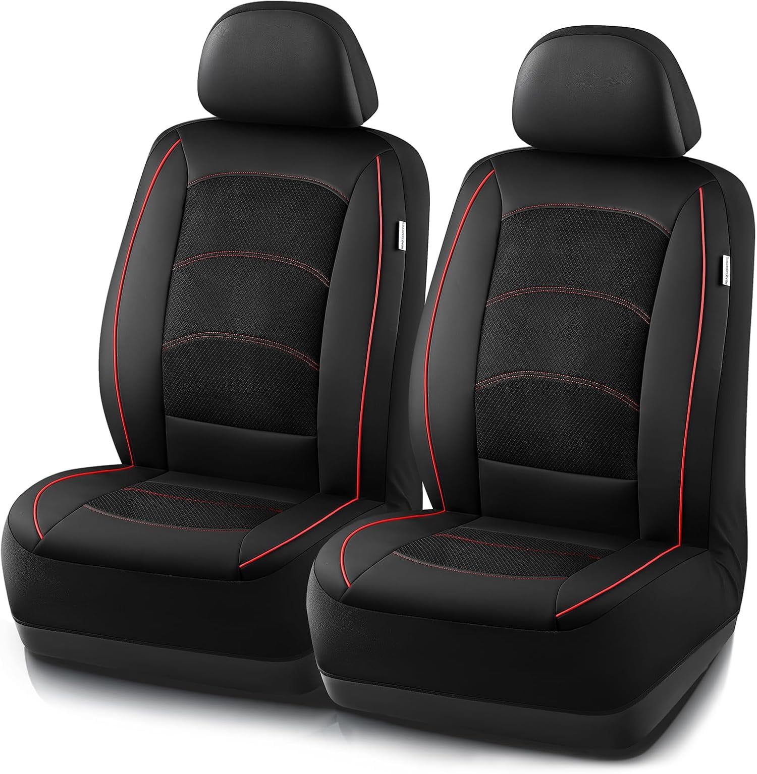 Seat Covers, Leather Front Seat Covers with Piping, Air-Cool Mesh ...