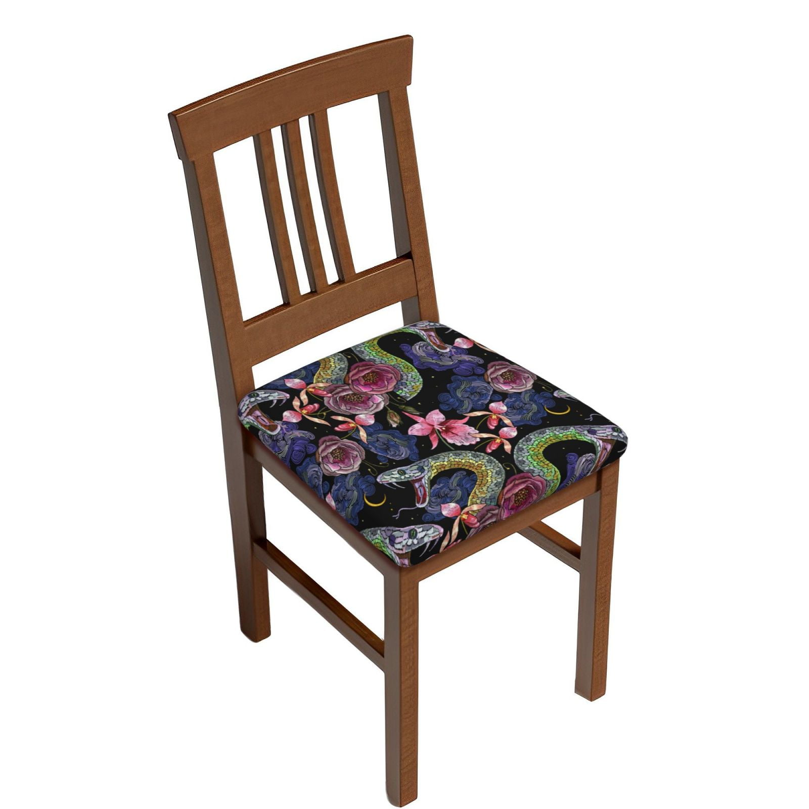 Seat Covers - Painted Funny Cool Snake Flower Stretch Chair Covers for ...
