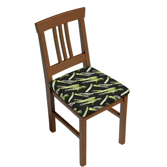 Seat Covers - black Asparagus Print Stretch Chair Covers for Dining ...