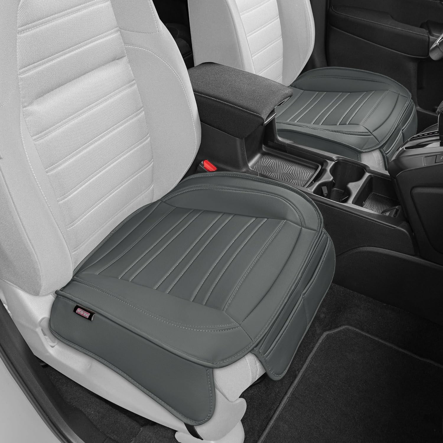 Seat Covers for Cars Trucks SUV, Faux Leather 2-Pack Gray Padded Car ...