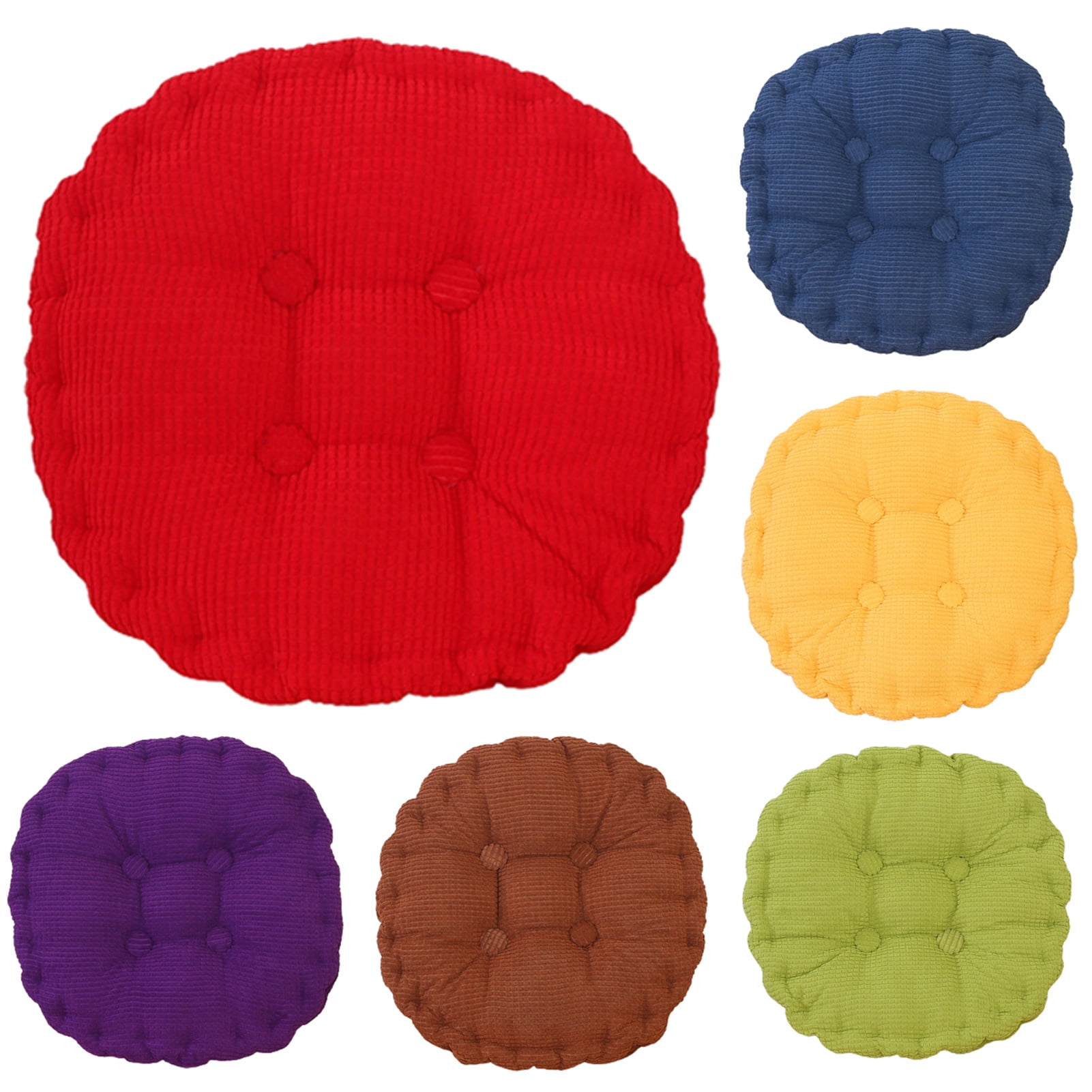 Seat Cushion for Kitchen Chairs, Thicken Round Chair Pad in Solid Color ...