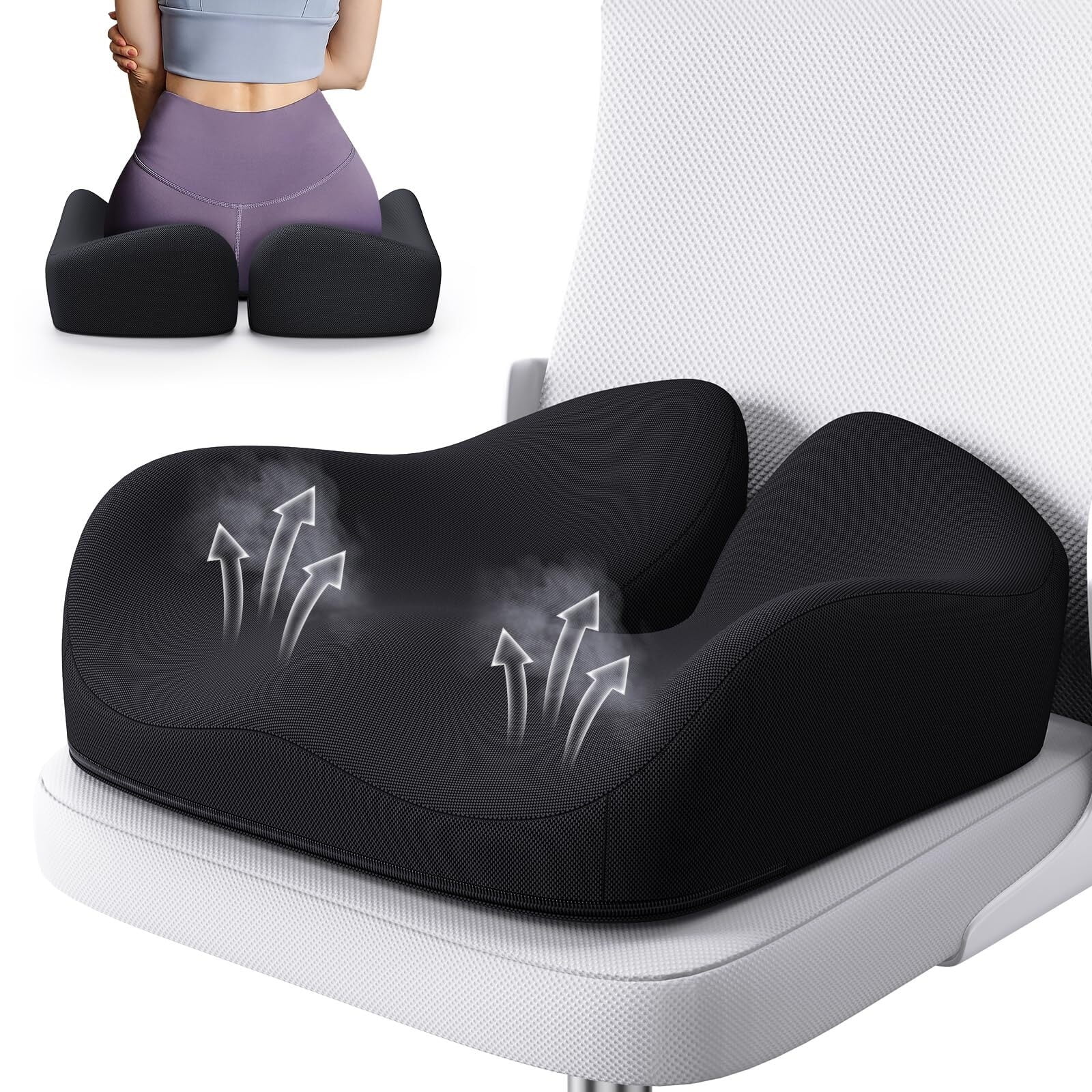 Seat Cushion, Memory Foam Cushion for Office Chair - Ergonomic Chair ...