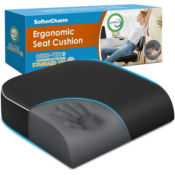 Seat Cushion, Memory Foam Office Chair Cushions for Long Sitting Hours ...