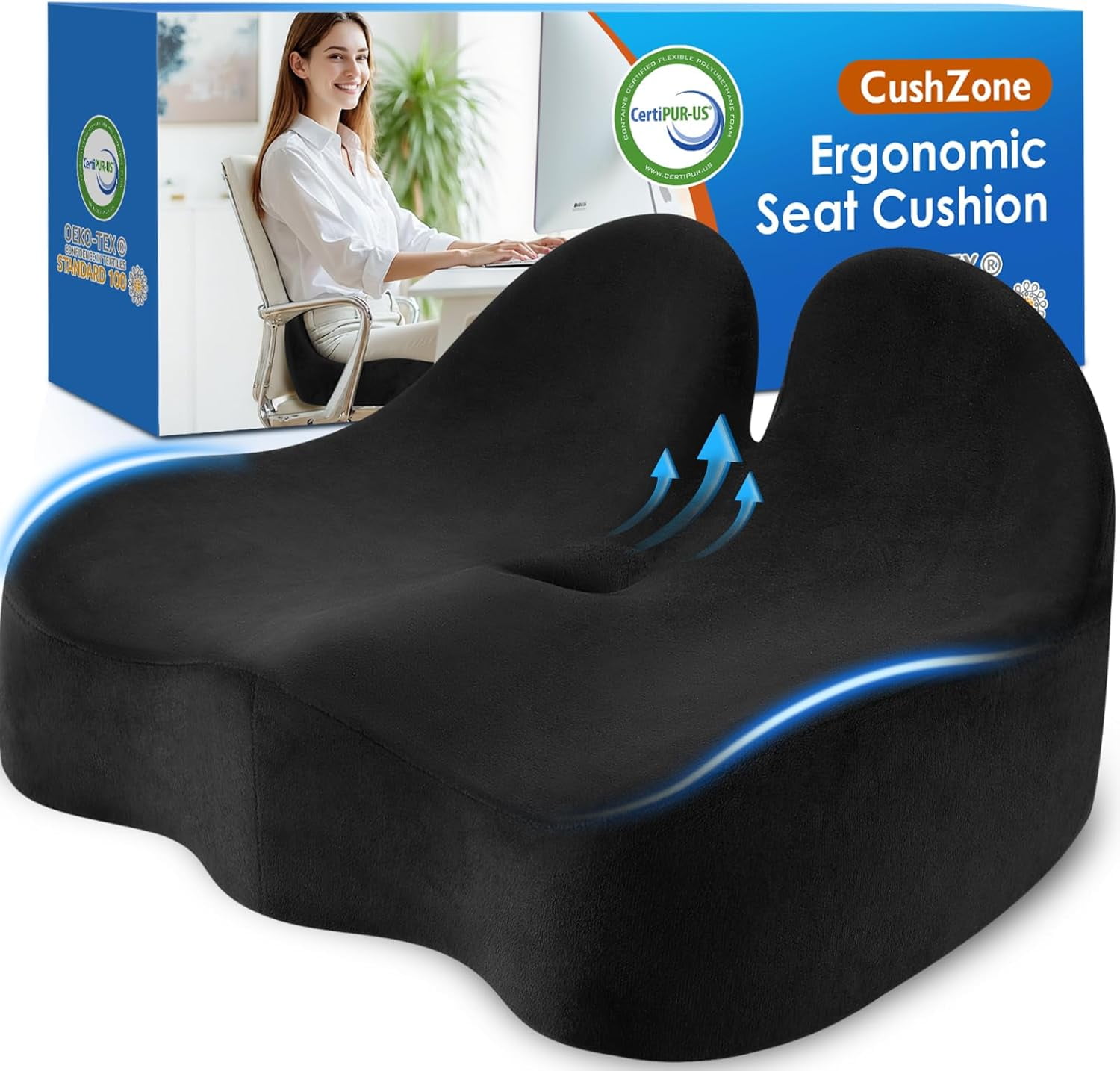Seat Cushion, Memory Foam Office Chair Seat Cushion for Office Chairs ...